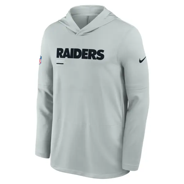 Nike Las Vegas Raiders Pure Fury Sideline Dri-fit Nfl Long-sleeve Hooded Top - Grey