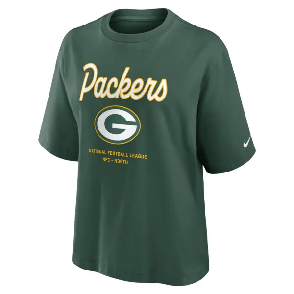 Nike Bay Packers Essential Script Boxy Nfl T-shirt - Green