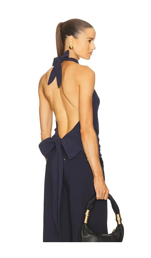 Cult Gaia Augusta Halterneck Top - Navy