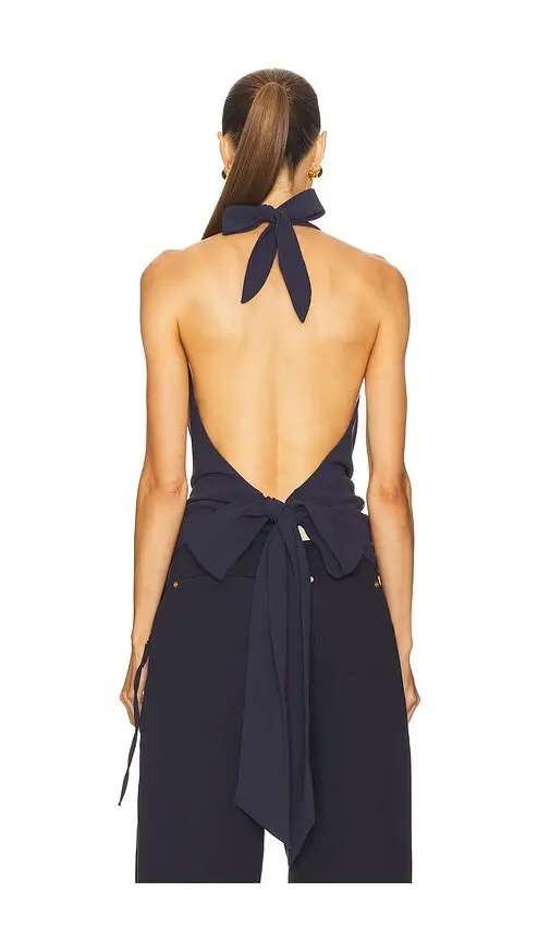 Cult Gaia Augusta Halterneck Top - Navy