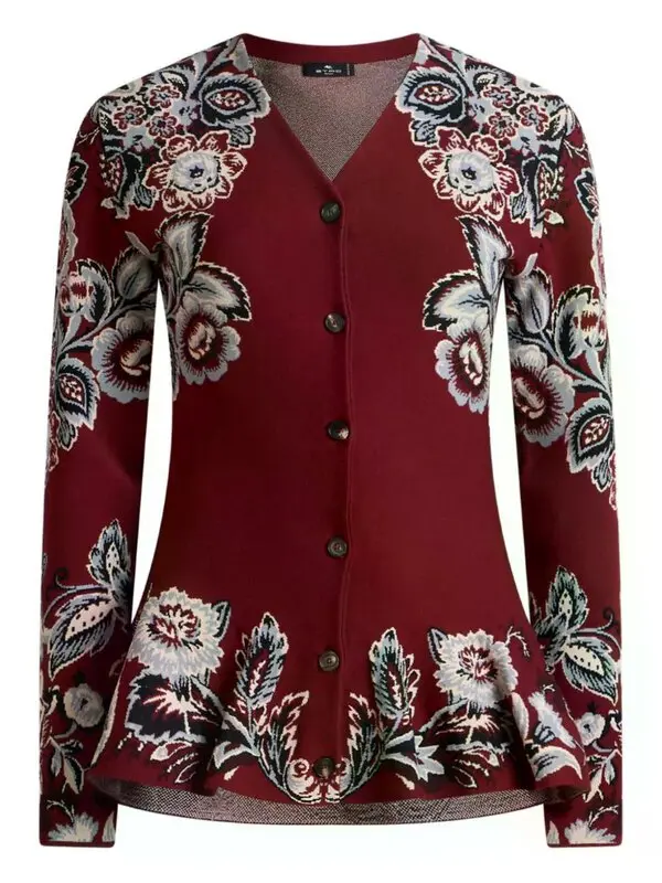 Etro Floral Cardigan - Red