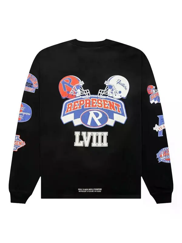 REPRESENT Logo-embroidered Long-sleeve T-shirt