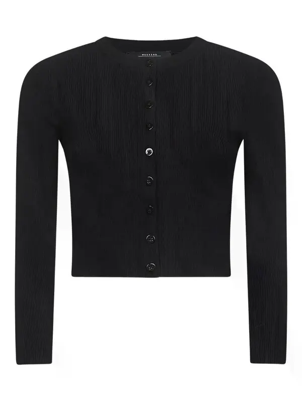 Max Mara Ribbed Buttoned Cardigan - Black
