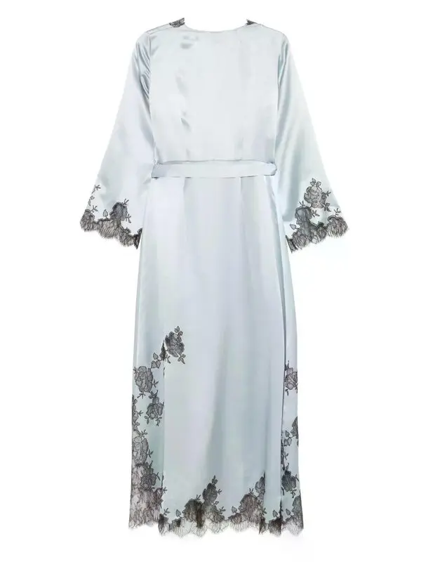 Carine Gilson Satin Silk Wrap Robe