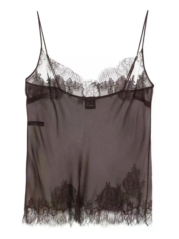 Carine Gilson Organza Camisole - Brown