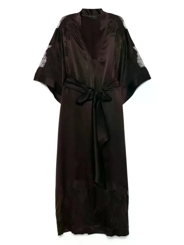 Carine Gilson Silk Robe - Brown