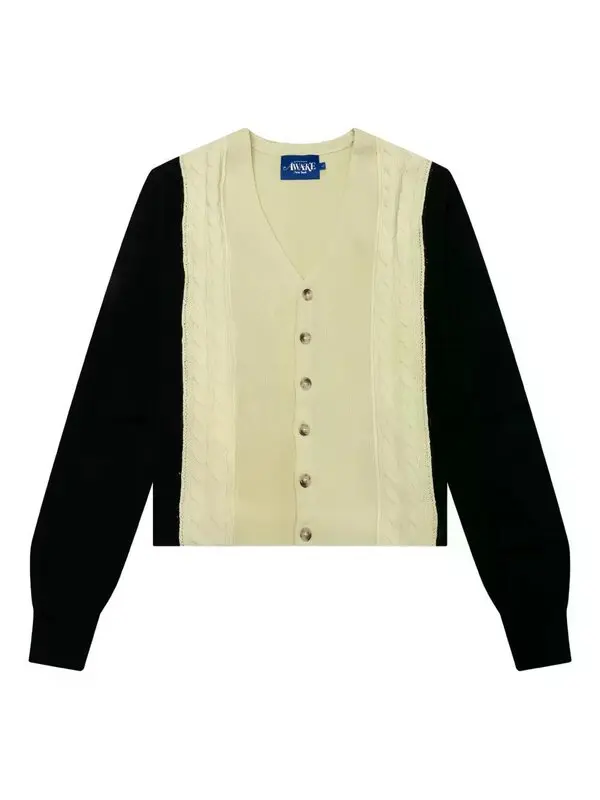 AWAKE NY Cable-knit Panelled Cardigan