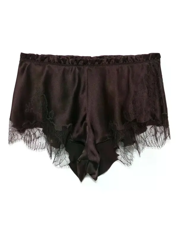 Carine Gilson Silk Pyjama Shorts - Brown