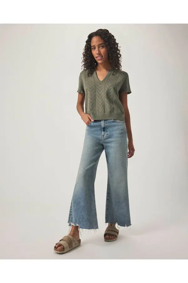 Splendid Cropped Wide Leg Jean