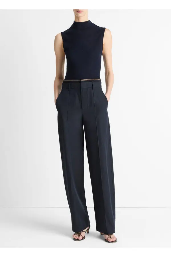 Vince Rib-trim High-waist Trouser