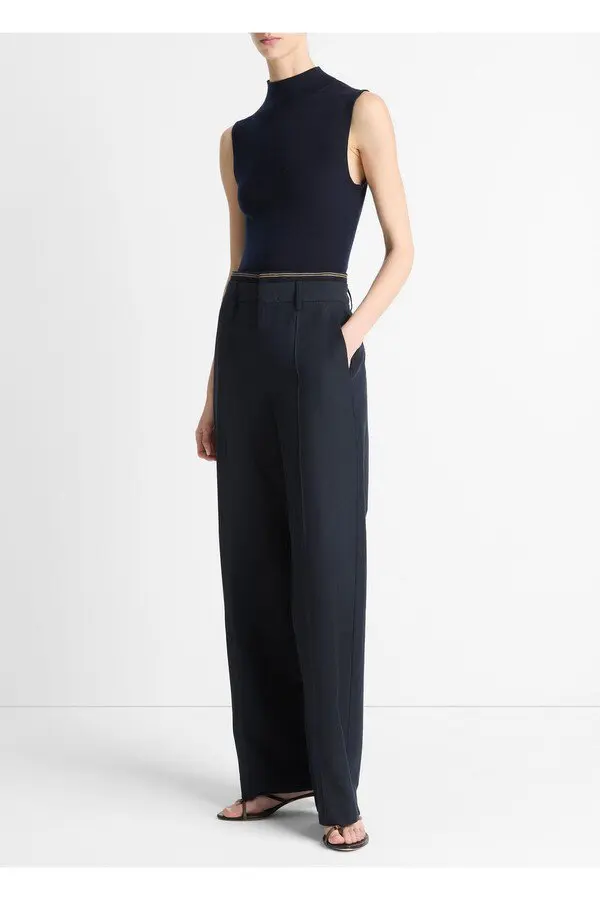 Vince Rib-trim High-waist Trouser