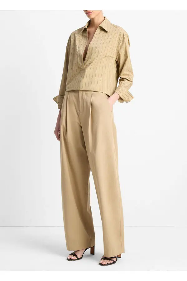 Vince Italian Cotton Pleated Trouser
