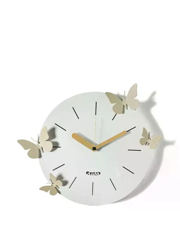 ARTI & MESTIERI Butterfly-embellished Wall Clock - Bianco