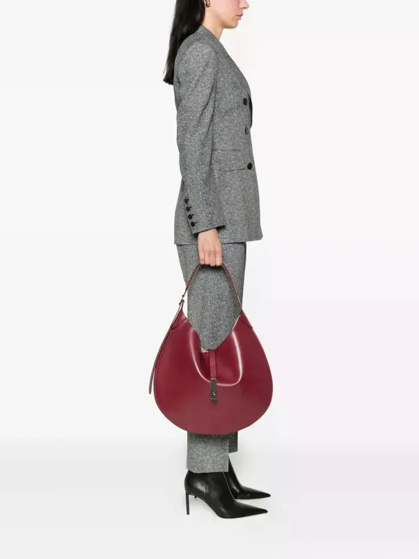 Polo Ralph Lauren Leather Shoulder Bag With Logo Clasp - Red