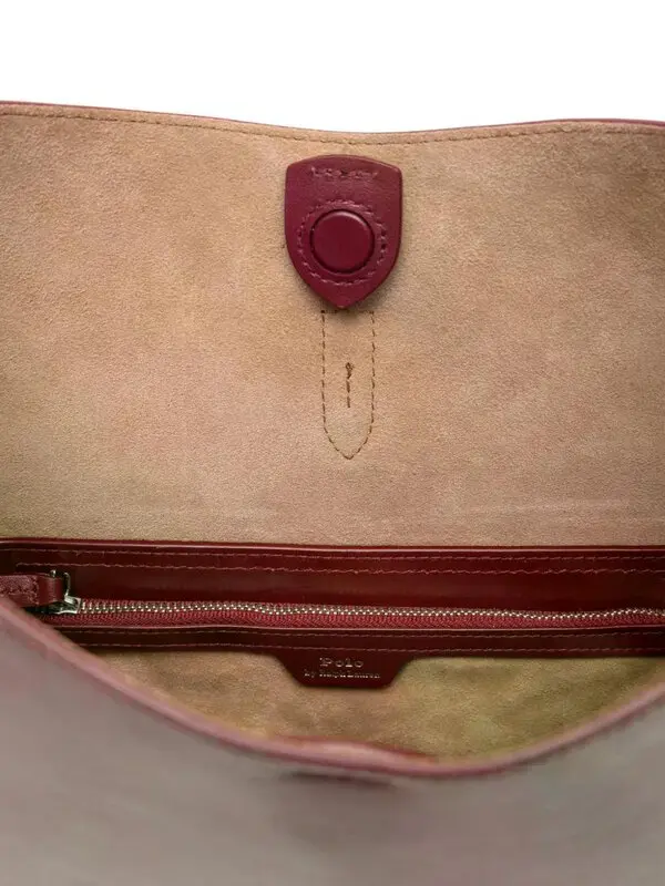 Polo Ralph Lauren Leather Shoulder Bag With Logo Clasp - Red