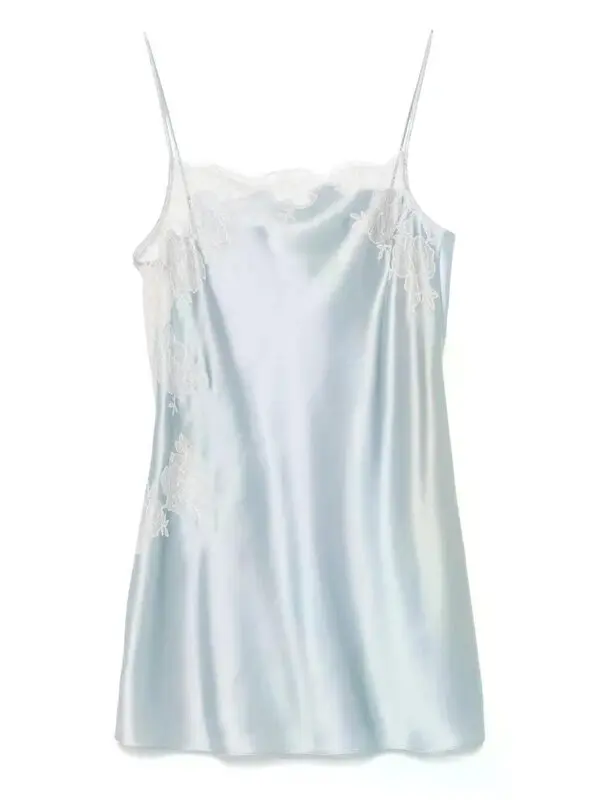 Carine Gilson Short Silk Slip Dress - Blue