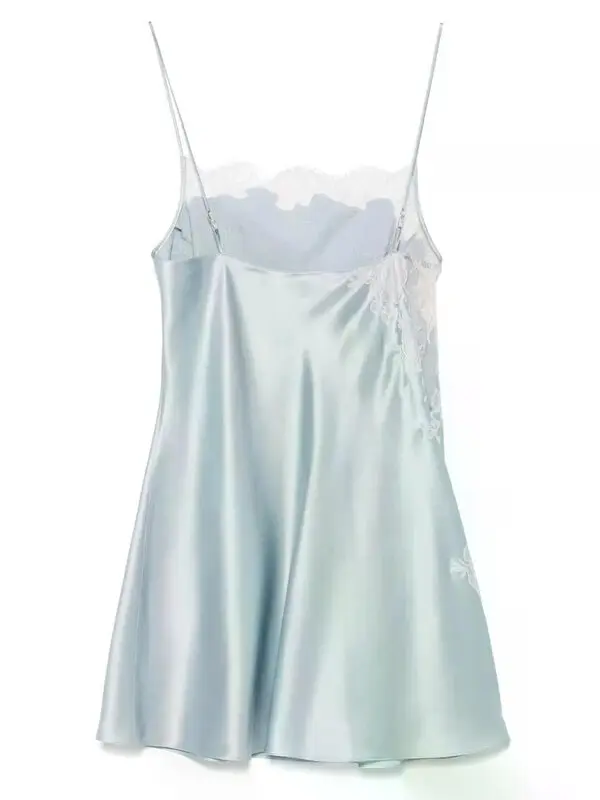 Carine Gilson Short Silk Slip Dress - Blue
