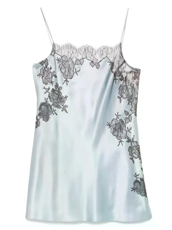 Carine Gilson Satin Slip Dress - Blue