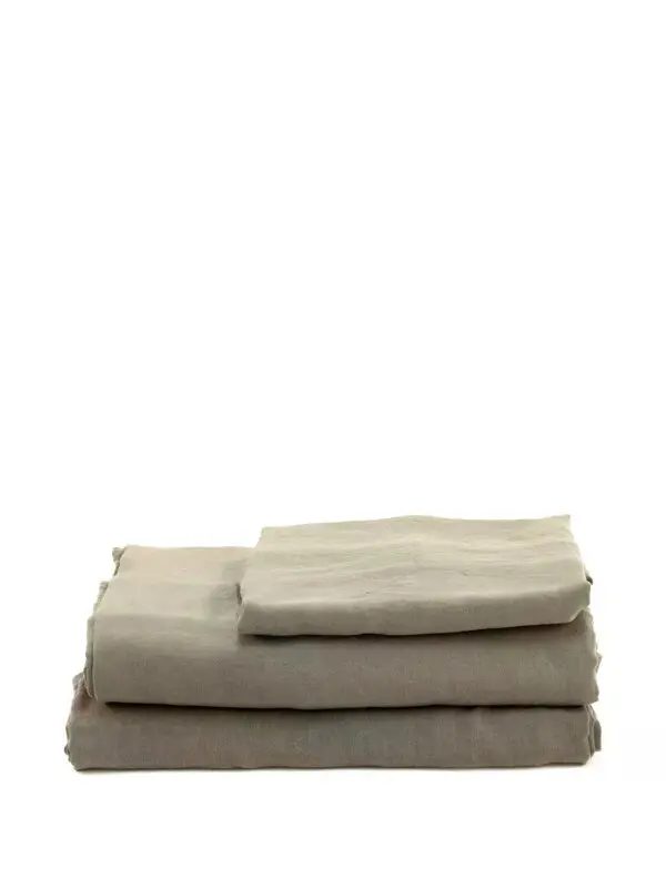 SOCIETY LIMONTA Linen Sheet Set - Grey