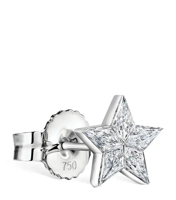 MARIA TASH Invisible Set Diamond Star Stud Earring - White