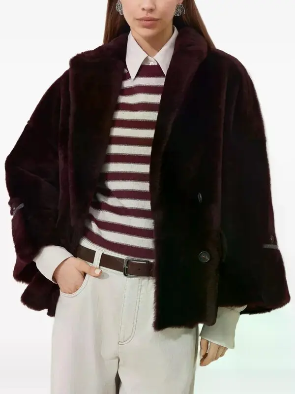 Brunello Cucinelli Double-breasted Lamb Fur Jacket
