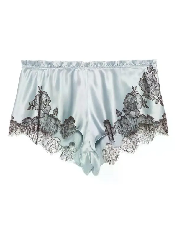 Carine Gilson Satin Silk Shorts - Blue