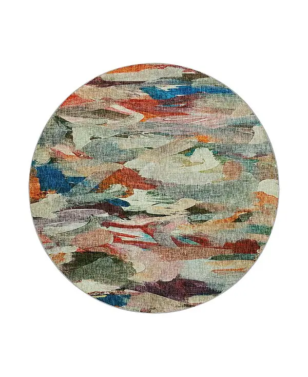 DALYN RUG COMPANY Dalyn Boca Washable Bo8 Round Area Rug, 8' X 8 - Paprika