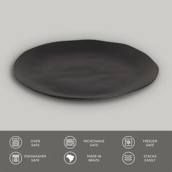 PORTO BRASIL Dinner Plates, Set Of 4 - Black