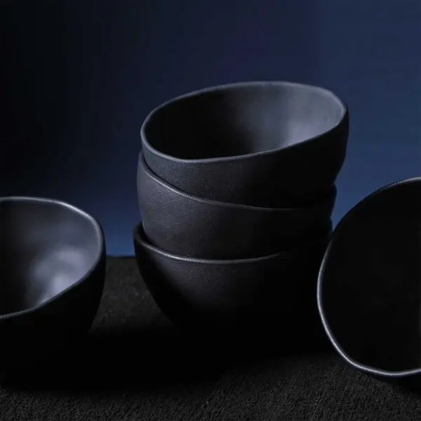 PORTO BRASIL Soup Bowls, Set Of 4 - Black