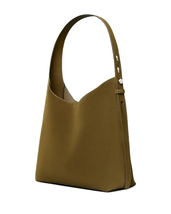 Tory Burch Romy Suede Hobo Bag - Deep Olive Suede