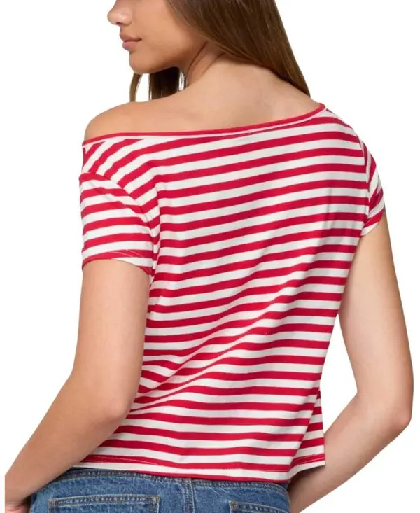 EDIKTED Aretha Striped Off Shoulder Top