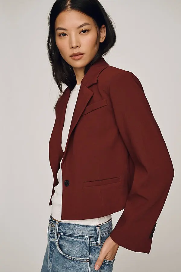 Maeve Boxy Cropped Blazer Jacket