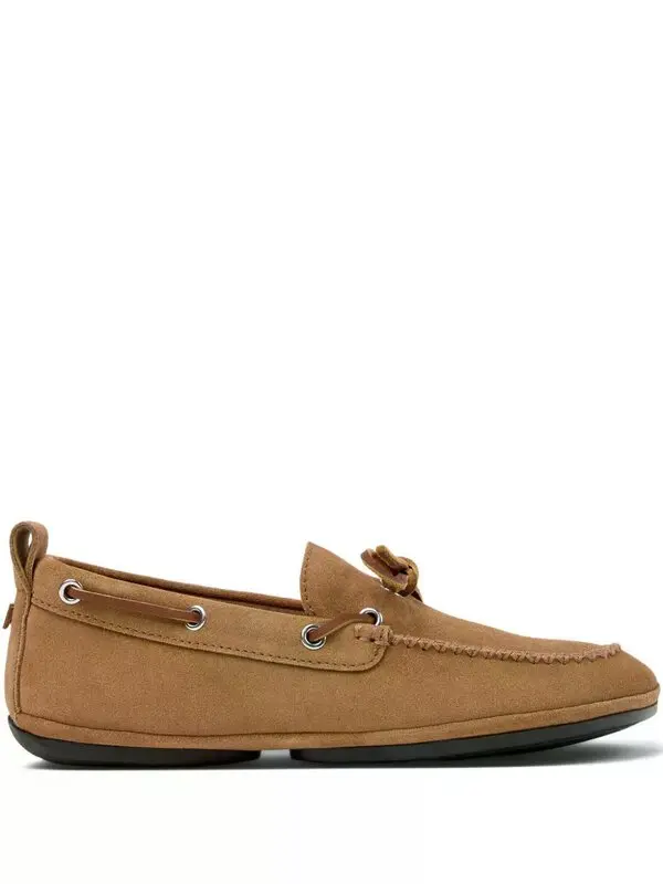Camper Right Nina Suede Lace-up Boat Shoes - Brown