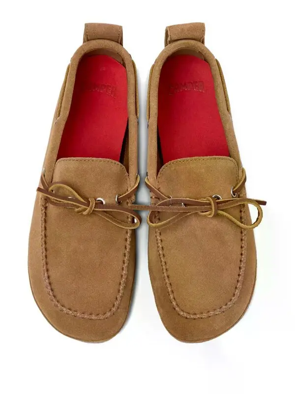 Camper Right Nina Suede Lace-up Boat Shoes - Brown
