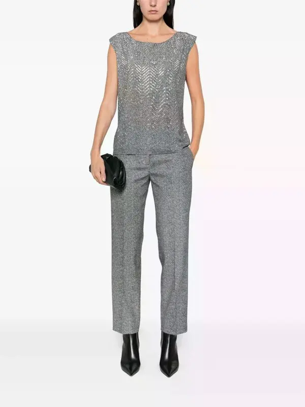 Ermanno Scervino Herringbone-pattern Sequin-embellishment Top