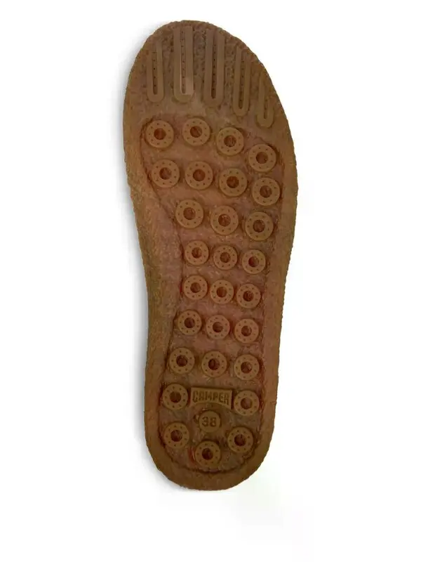 Camper Peu Terreno Buckle-strap Suede Ballet Flats - Brown