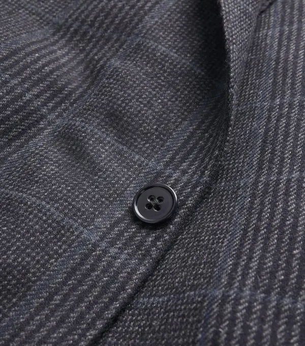 Ralph Lauren Purple Label Cashmere Check Gregory Blazer - Navy