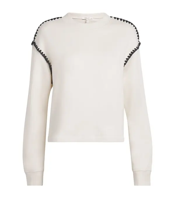 Rag & Bone Vintage Terry Blanket-stitch Sweatshirt - Ivory