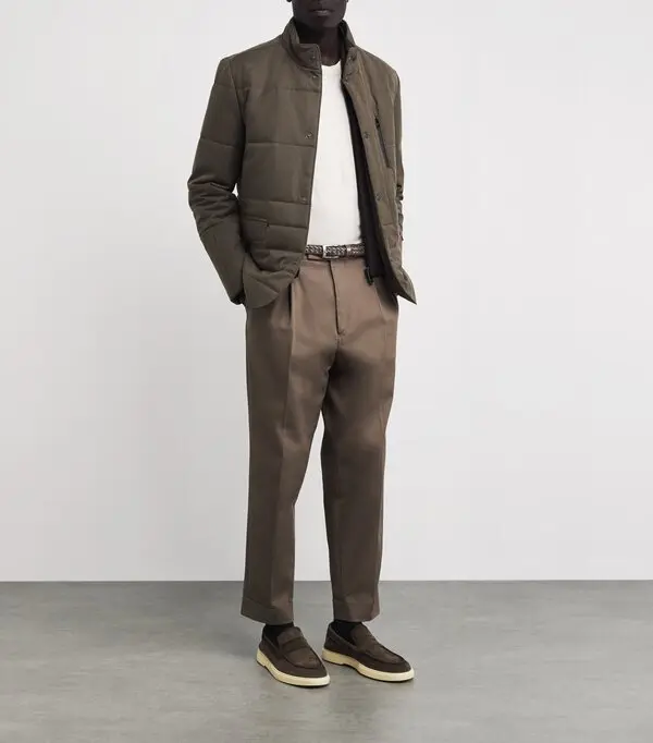 Canali Leather Woven Belt