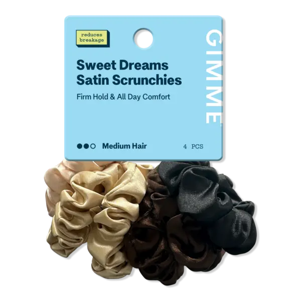 GIMME BEAUTY Satin Hair Scrunchies - Brown/black