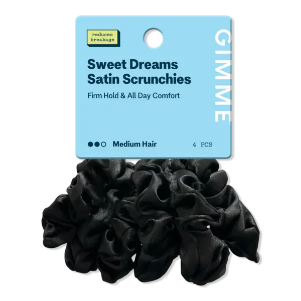 GIMME BEAUTY Satin Hair Scrunchies - Black