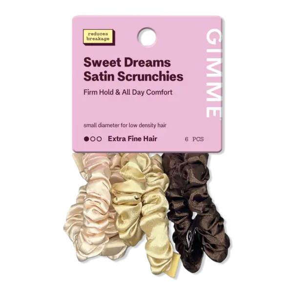 GIMME BEAUTY Slim Satin Hair Scrunchies - Neutral Colors