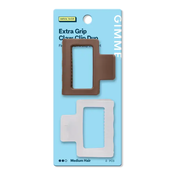 GIMME BEAUTY Extra Grip Square Claw Clip - Brown/frost