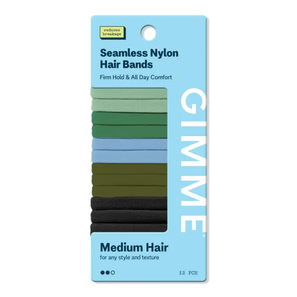 GIMME BEAUTY Hair Ties 12-piece Set - Green/blue/black
