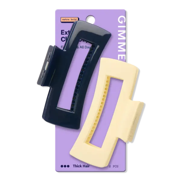 GIMME BEAUTY Rectangle Claw Clip Set - Navy/butter