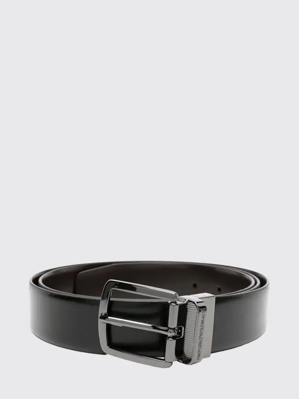 Emporio Armani Reversible Leather Belt - Black