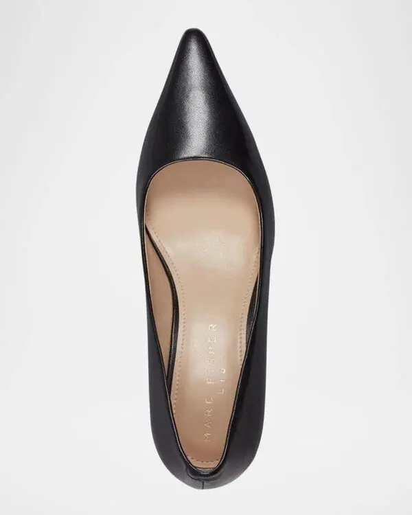 Marc Fisher Calynna Leather Kitten-heel Pumps - Black