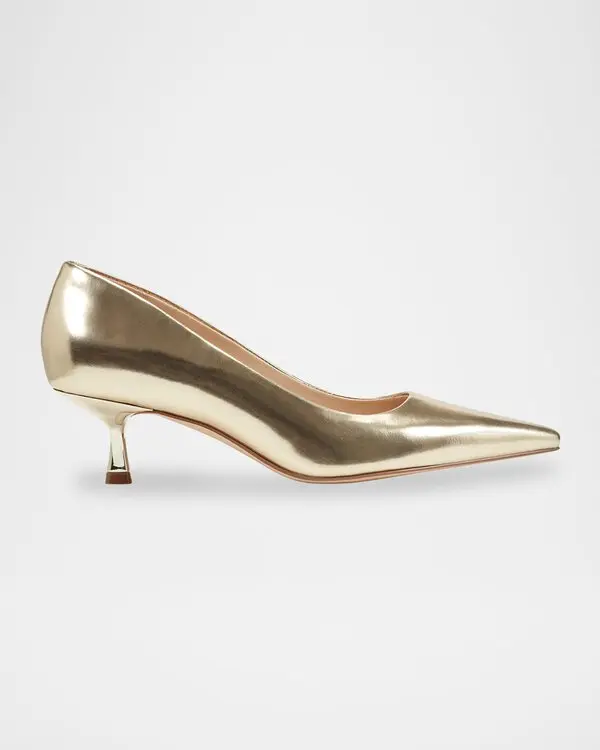 Marc Fisher Calynna Metallic Leather Kitten-heel Pumps - Oro