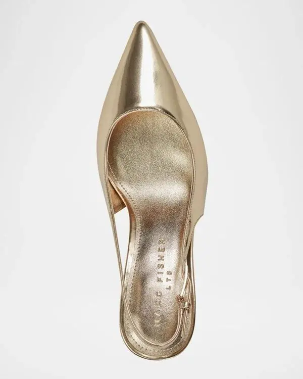 Marc Fisher Dorie Metallic Slingback Pumps