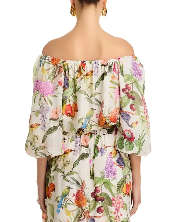 LUCKY & COCO Off-the-shoulder Top - Parrot Paradise